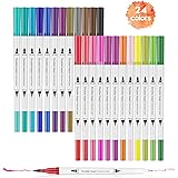 Hethrone 72 Color Dual Tip Brush Pens Art Markers with Nylon Brush Tips ...