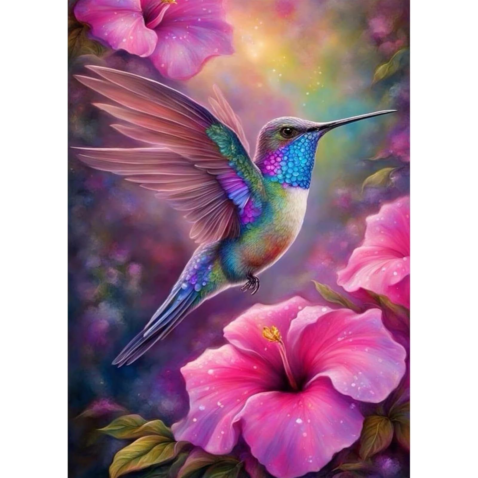 Hummingbird Diamond Art Kits for Adults, Bird Flower Diamond Painting ...