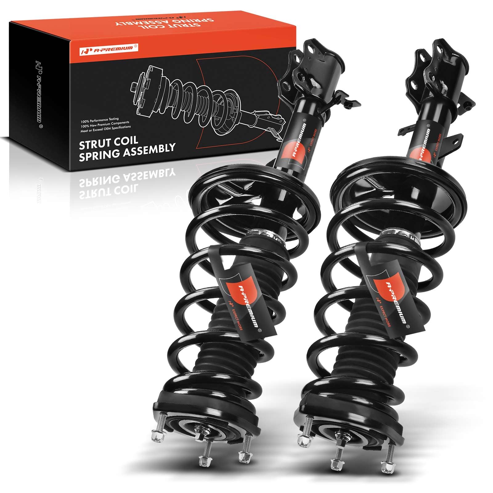 A-Premium Rear Pair (2) Complete Strut & Coil Spring Assembly ...