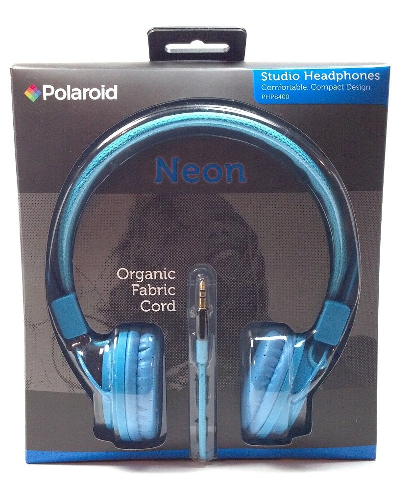 Polaroid Neon Blue Studio Headphones Comfortable: Amazon.co.uk: Electronics