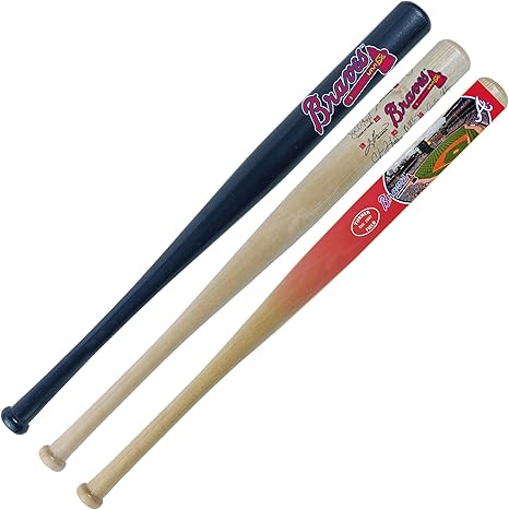 Amazon.com : MLB Atlanta Braves 18-Inch Hardwood Mini Bat Set (Team ...