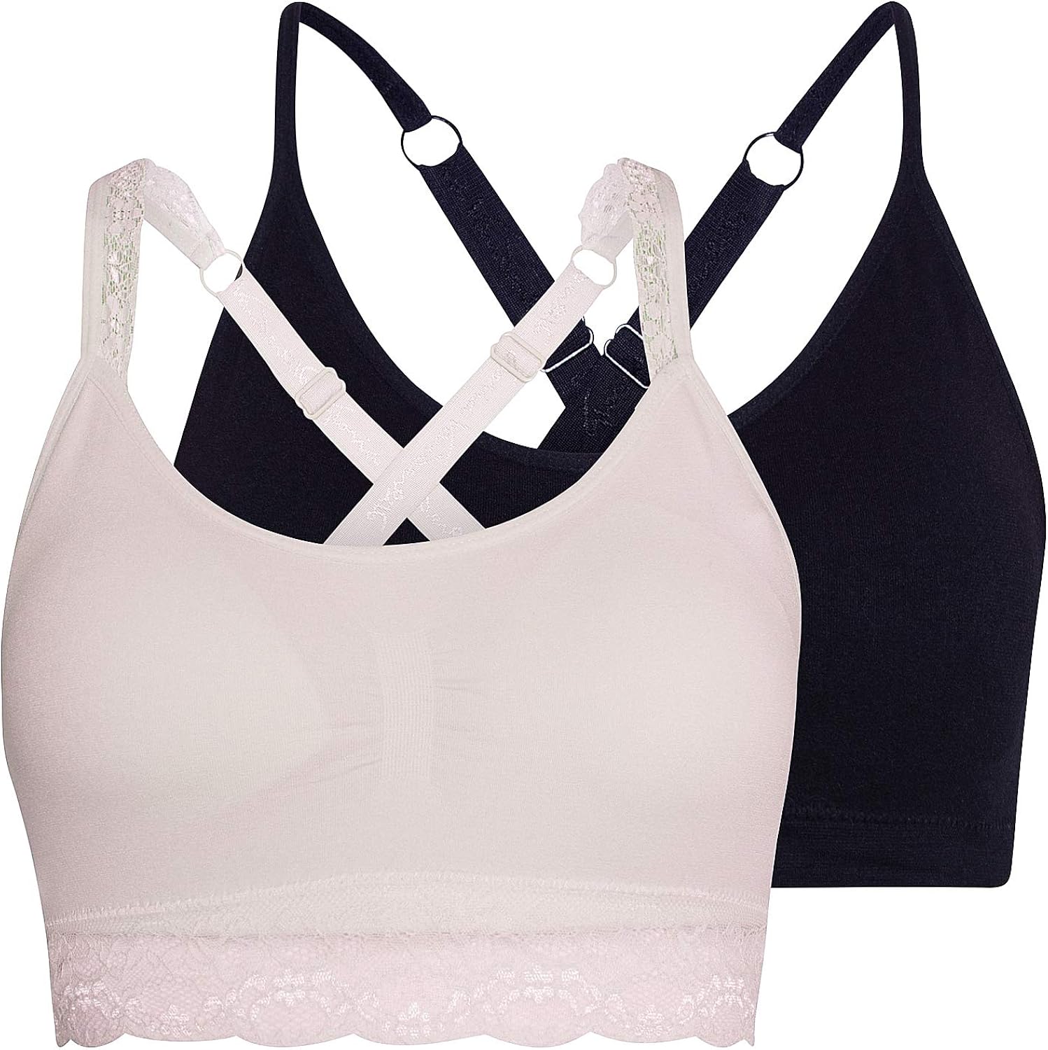 Gloria Vanderbilt Womens Bra Tagless Seamless Spaghetti 2 Pack Bras for ...