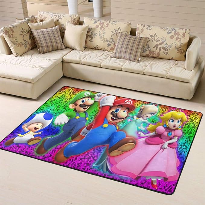 Zmacdk 3D Super Mario Classroom Rug bedroom area rug gifts for Kids for ...
