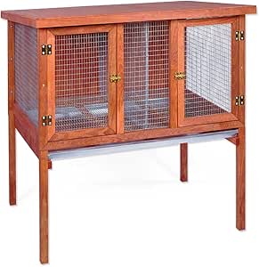 Amazon.com: Ware Manufacturing HD Bunny and Rabbit Double Hutch : Pet ...