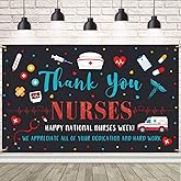 Amazon.com: LOONELO Thank You Nurses Backdrop with 70.8"X43.3", Happy ...
