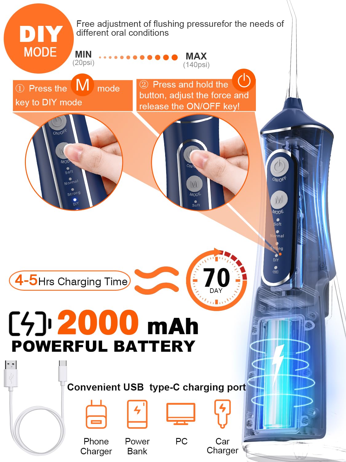 Mua Water Dental Flosser Teeth Pick: Portable Cordless Oral Irrigator ...