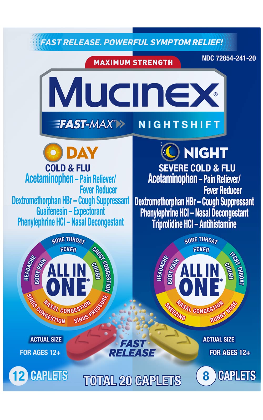 Mua Mucinex Maximum Strength Fast-Max Day Cold & Flu & Nightshift Night ...