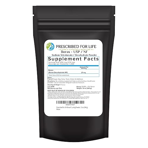 Prescribed for Life Borax Powder, Pure USP NF Grade All Natural Sodium ...