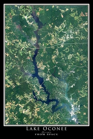 Amazon.com: Terra Prints The Lake Oconee Georgia Satellite Poster Map M ...