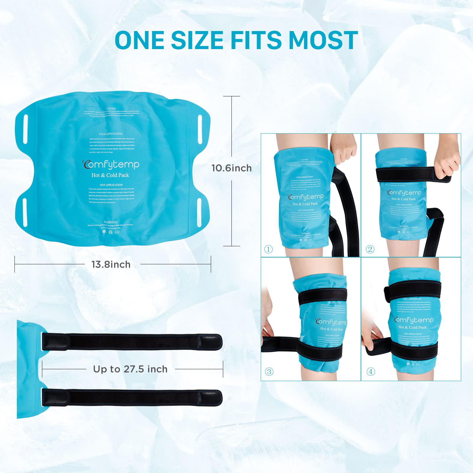 Mua Comfytemp Flexible Knee Ice Pack Wrap, Reusable Gel Cold Pack for ...