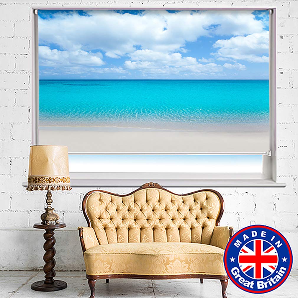 Turquoise Tropical Sea Beach Scene Roller Blind - Printed Picture ...