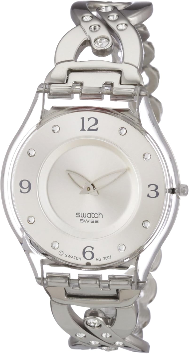 Swatch Ladies Entangled Shine Silver Dial Bracelet Watch: Swatch ...