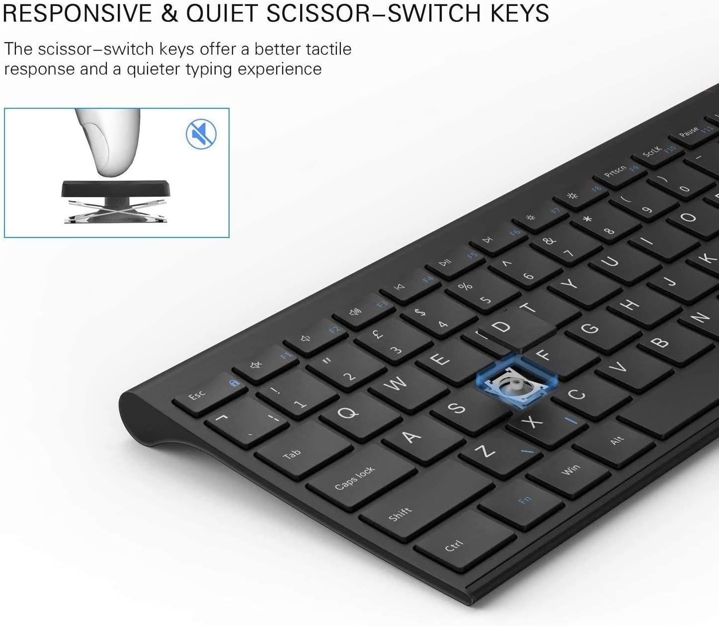 Jelly Comb Wireless Keyboard and Mouse Combo, 2.4G Wireless ...