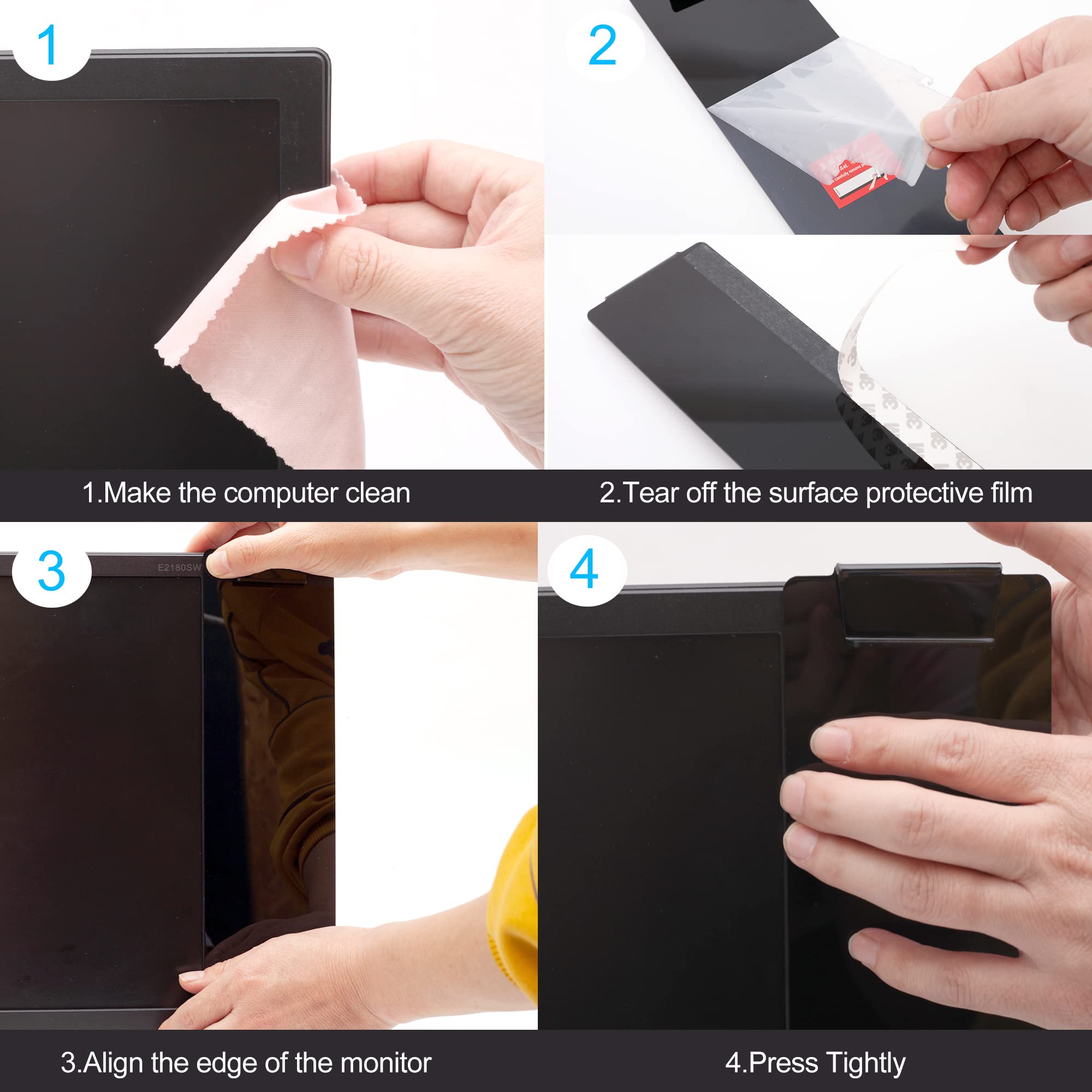 Mua 2 Pieces Black Computer Monitor Memo Board with Clip,Computer ...