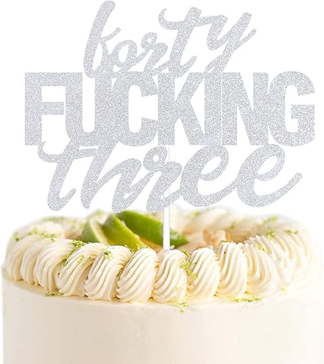 Amazon.com: Forty Three Silver Glitter Cake Toppers 43 Years Old 43rd ...