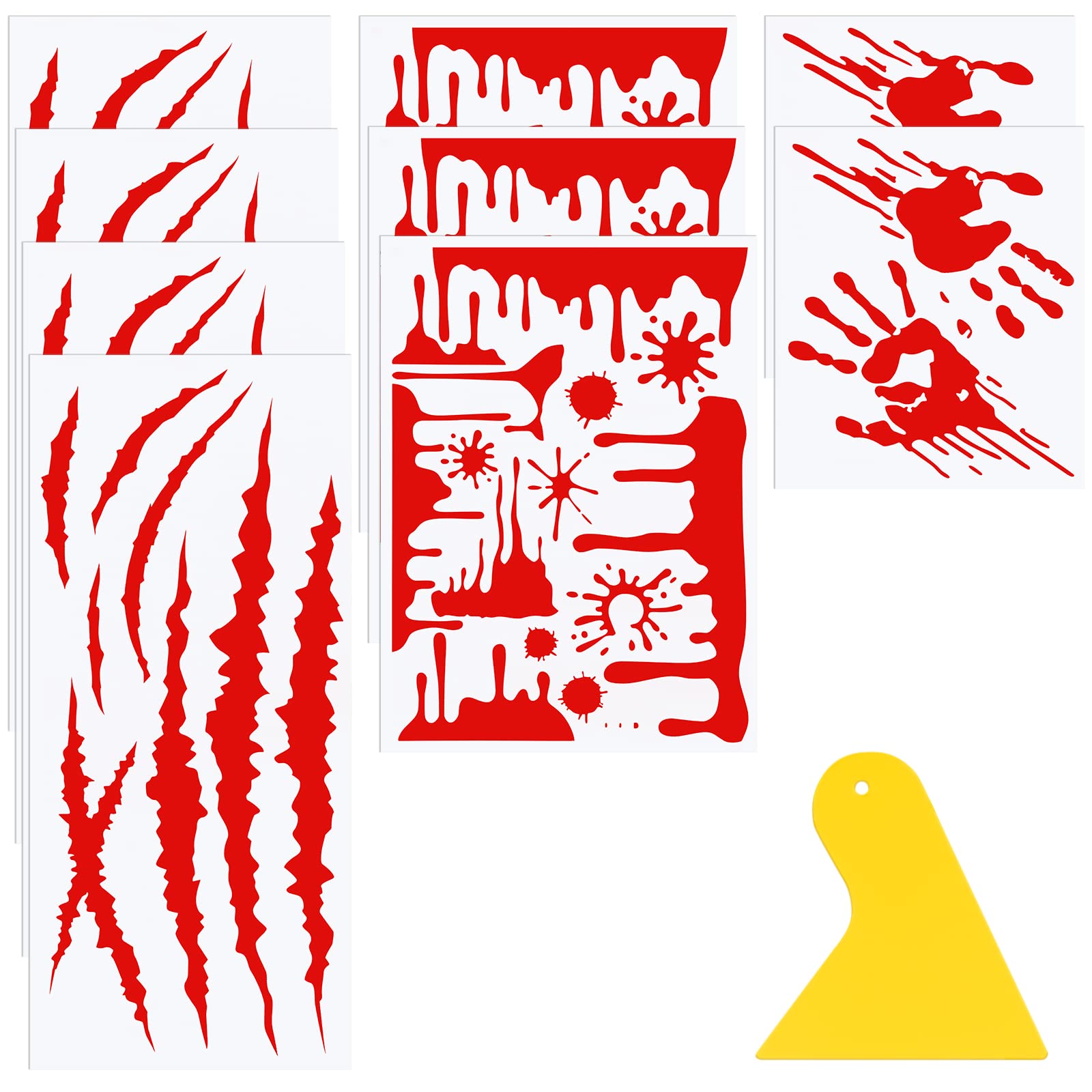 Mua 9 Sheets Halloween Theme Bleeding Car Stickers with Scraper Claw ...