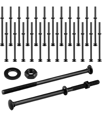Black Coach Bolts Ochoos M6 Carriage Bolts Stainless Steel Round Head ...