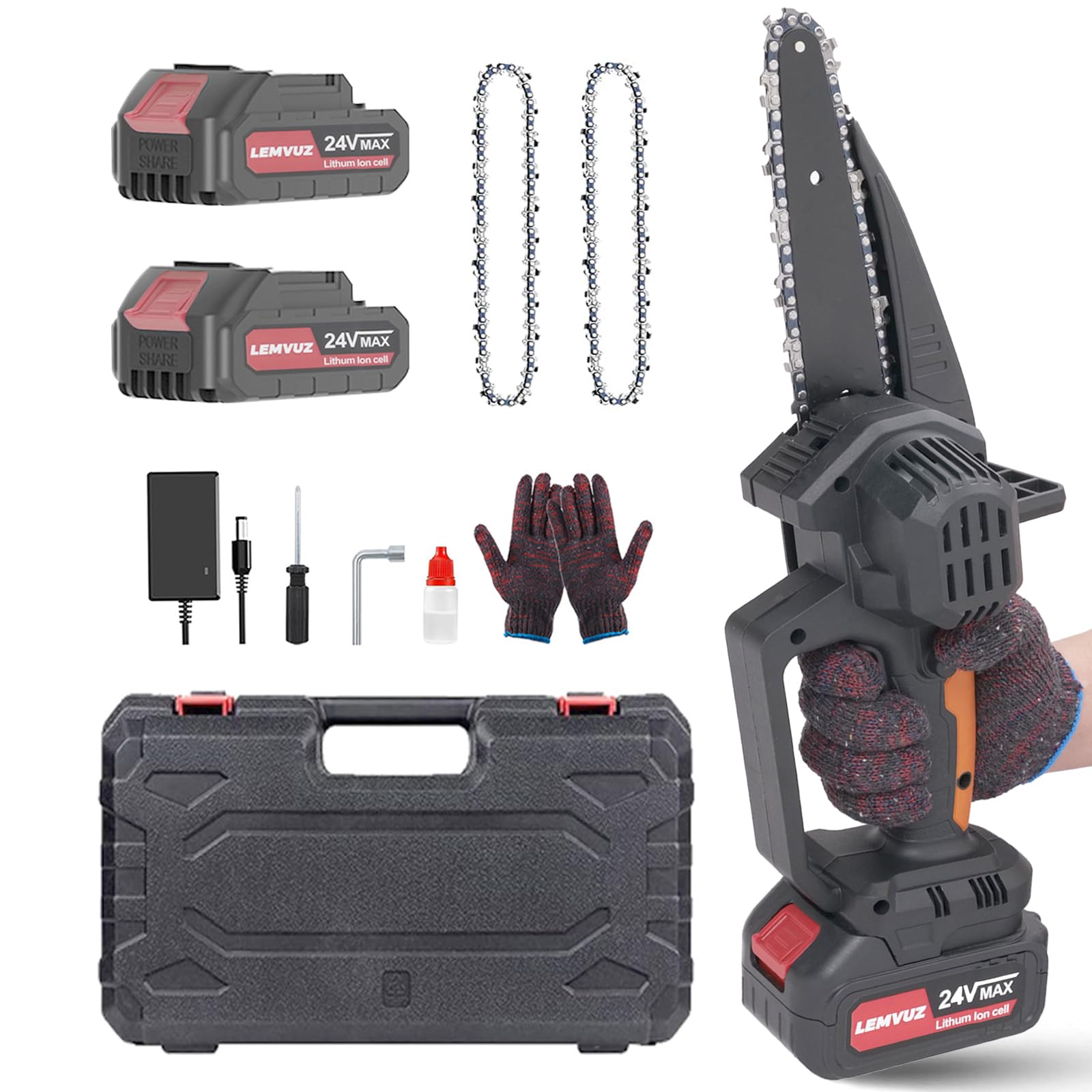 Mua Mini Chainsaw 6 Inch Cordless,Handheld Chain Saw With Security Lock ...