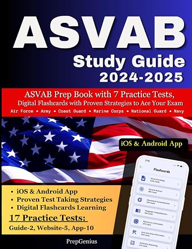 ASVAB Study Guide 2024-2025: ASVAB Prep Book with 7 Practice Tests ...