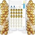 Amazon.com: 2 Sets Metallic Gold Balloon Column Stand Kit with 100 ...