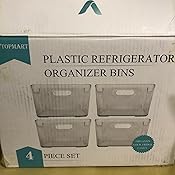 Amazon.com: Vtopmart Refrigerator Organizer Bins 4 Pack - Clear Small ...