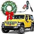 Amazon.com: moveland LED Car Wreath with Red Bow - 11" Artificial ...