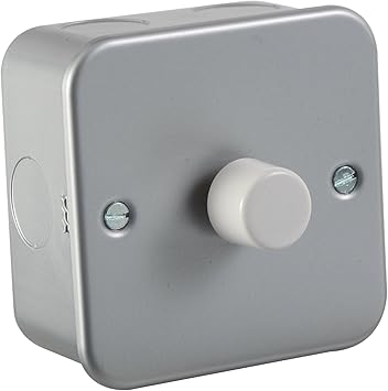 Knightsbridge M2161 Metal Clad 1G 2 Way 60-400W Dimmer Switch, Silver ...