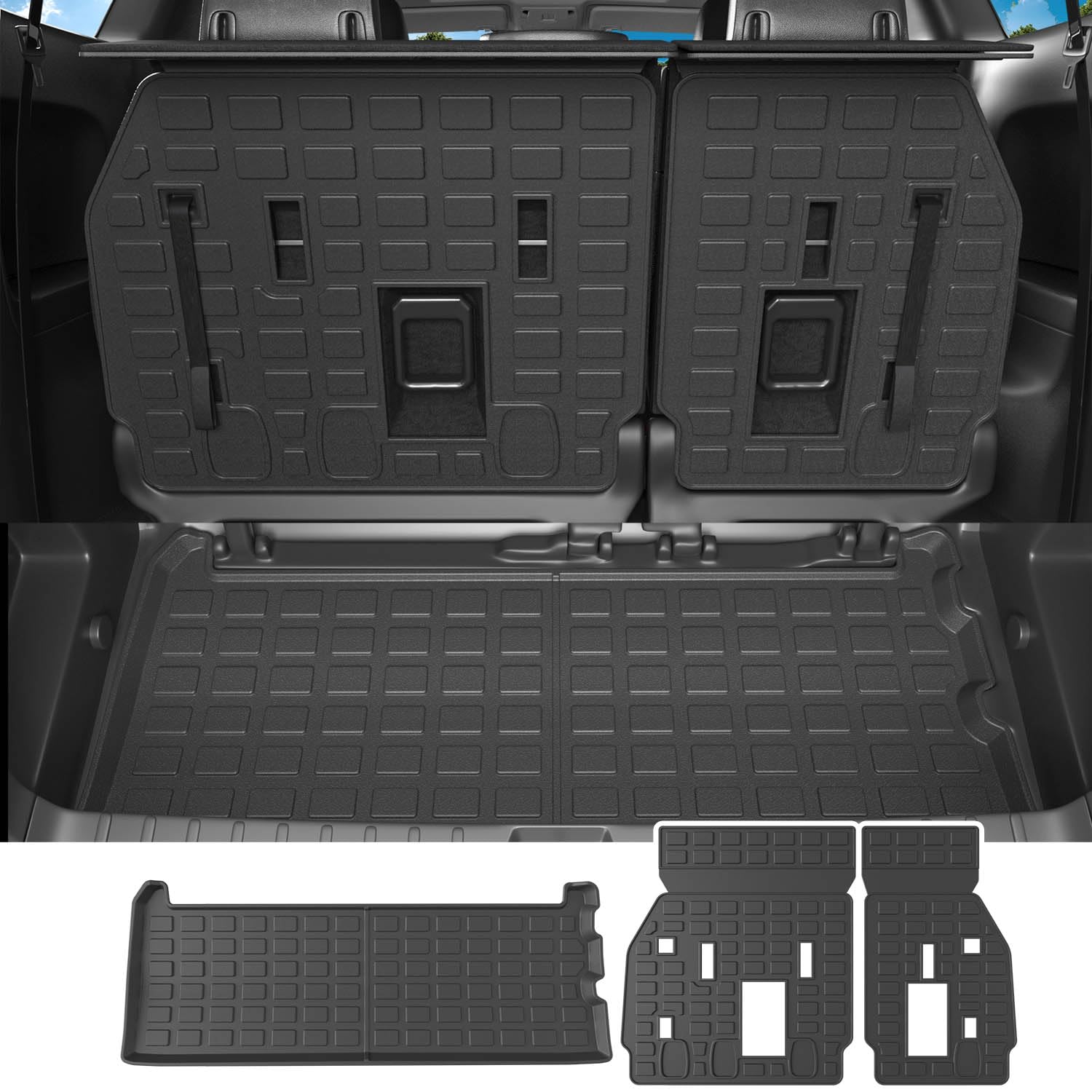 powoq 3rd Row Cargo Mat Compatible with 2021-2024 Toyota Sienna Trunk ...