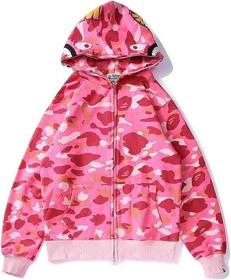 Felpa con cappuccio Bape Street Fashion Shark Head Camouflage Uomo ...