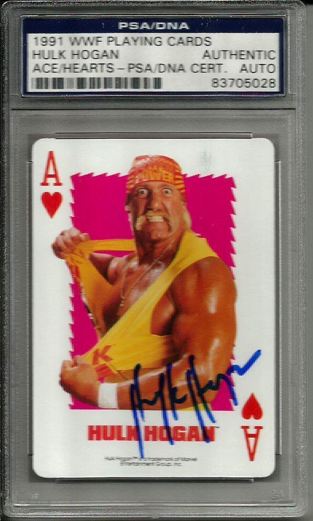 1991 WWF WWE Playing Cards Hulk Hogan Signed Auto Slabbed #4 - PSA/DNA ...