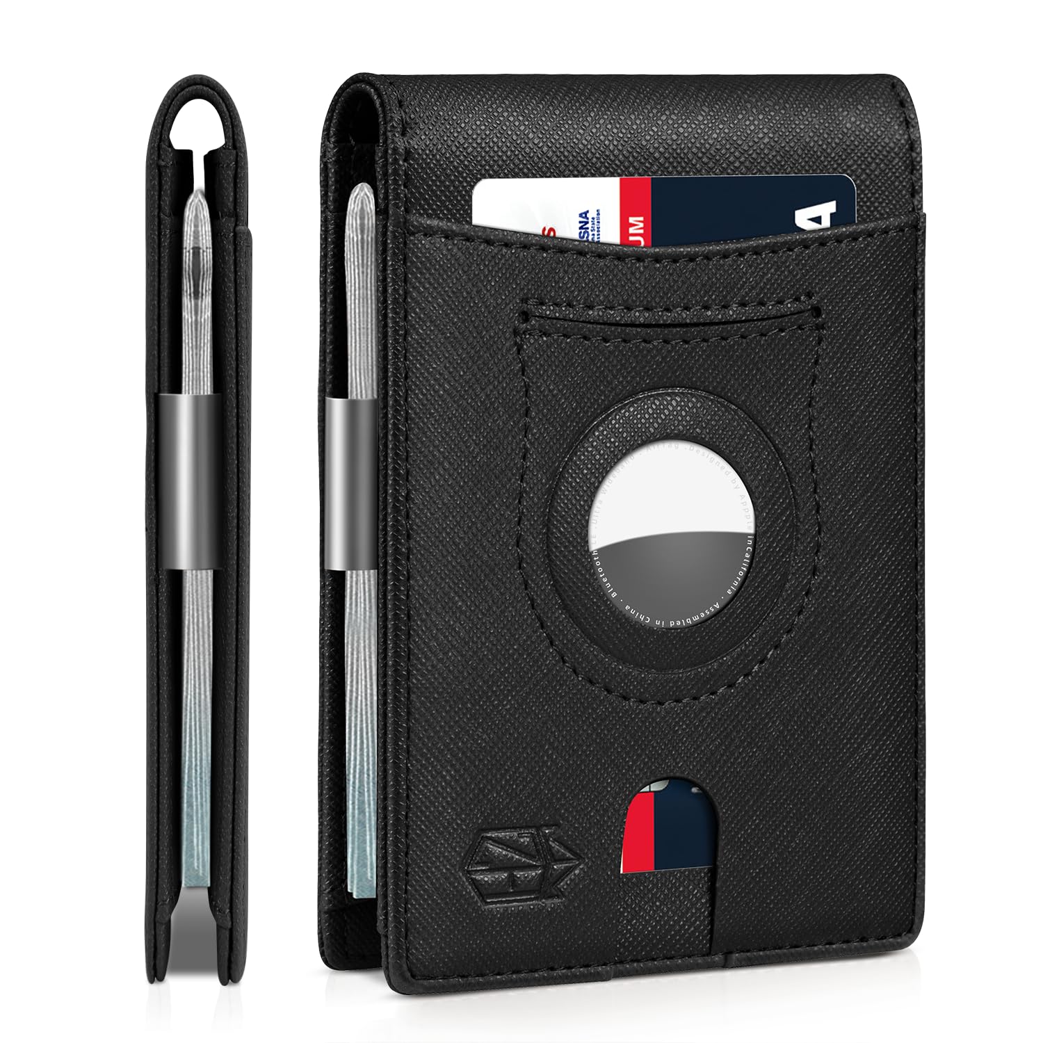 Zitahli Airtag-Wallet-Mens-Slim-RFID Blocking Wallet Leather with Money ...