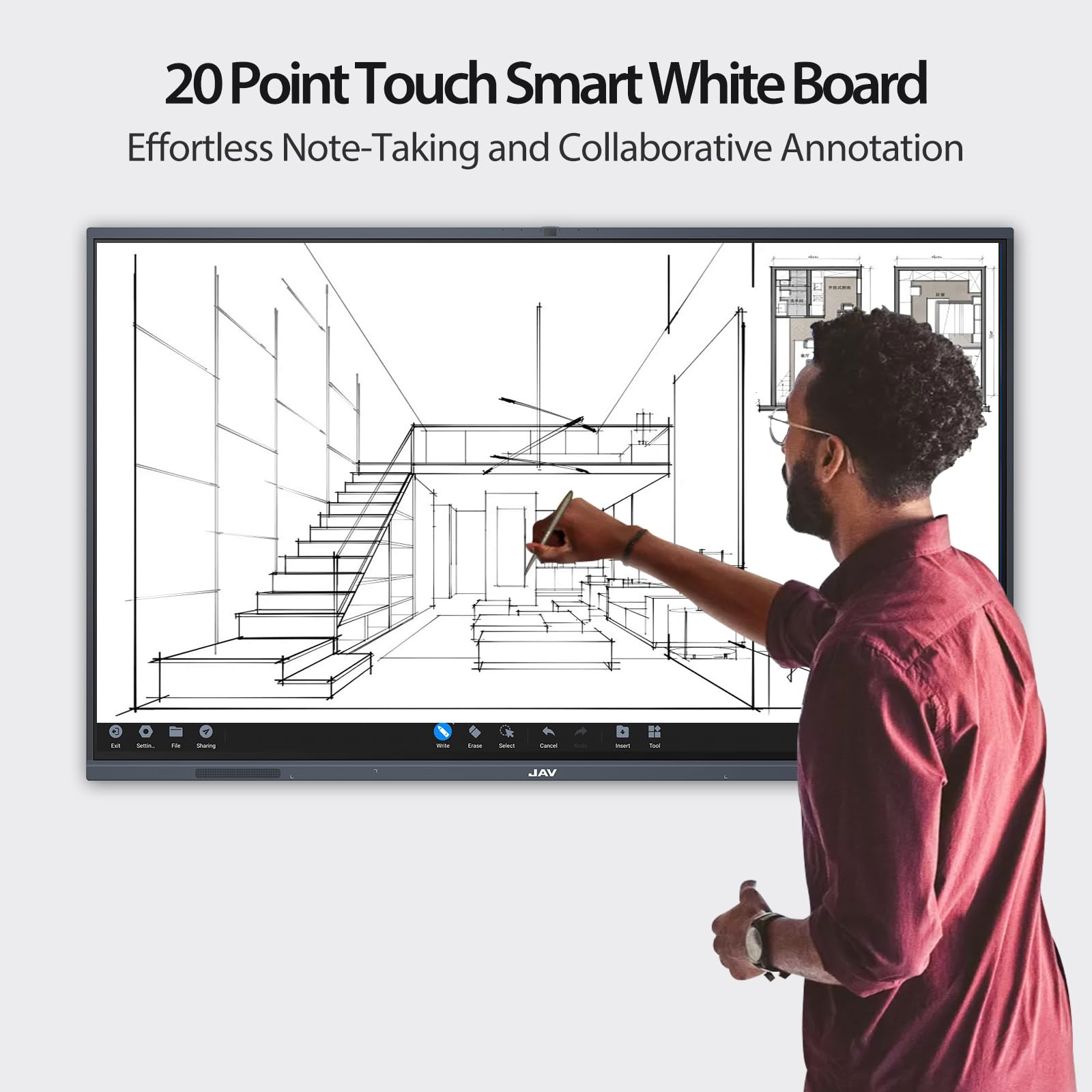 Mua Smart Board 55" Interactive Whiteboard 4K Touchscreen, Digital Presentation Electronic Smart ...