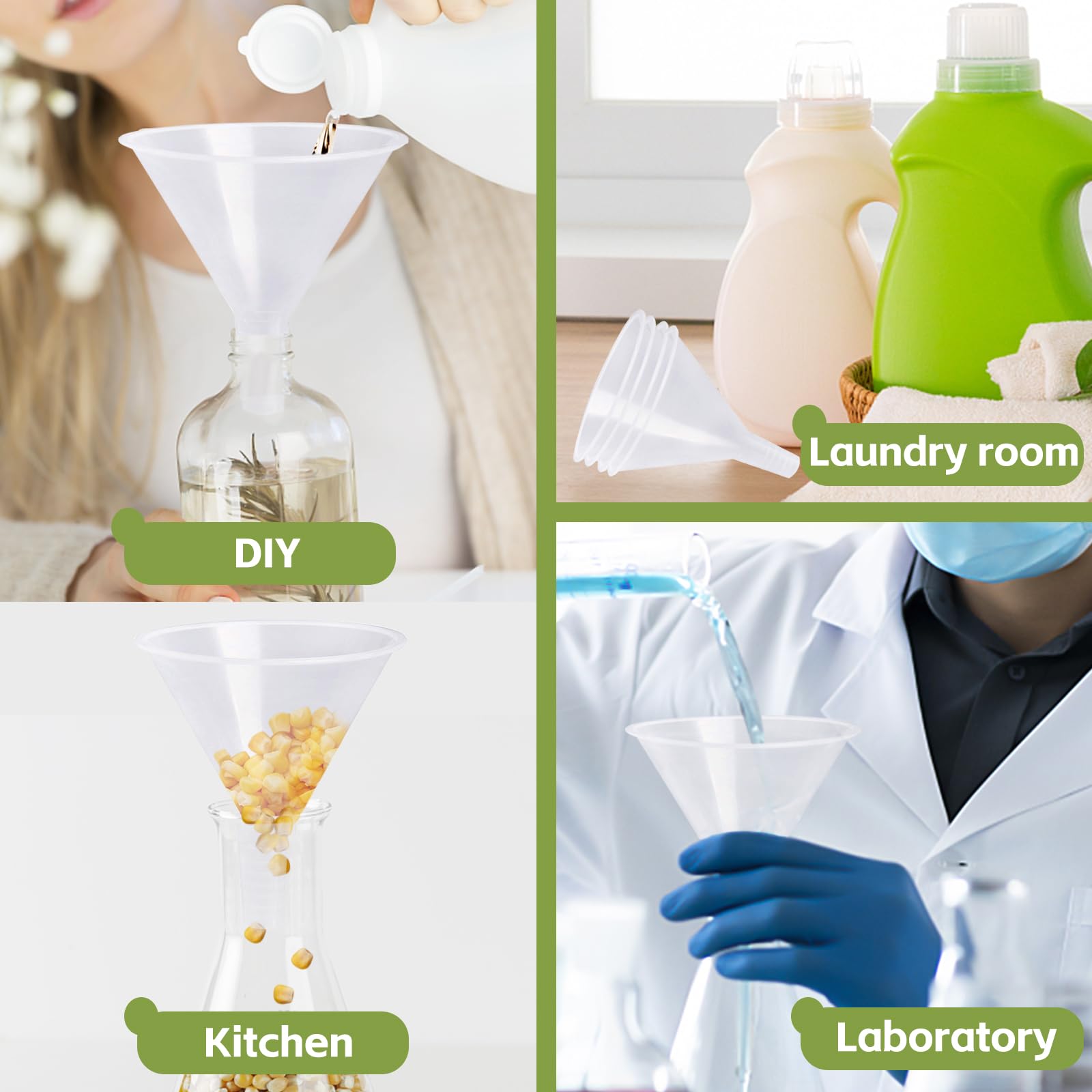 Mua 6 Pack Plastic Funnels, 4.6 Inch Multi-Purpose Clear Plastic ...