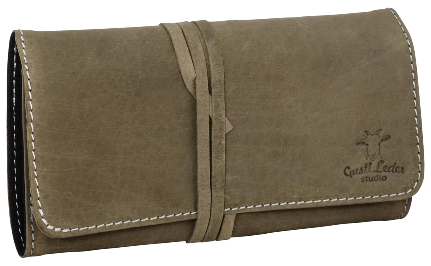 Federmappe Leder Gusti studio "Casper" Stiftemappe Olivgrün: Amazon.de ...