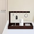Amazon.com: Wonderjune Key Tray for Entryway Table, with 5 Metal Hooks ...