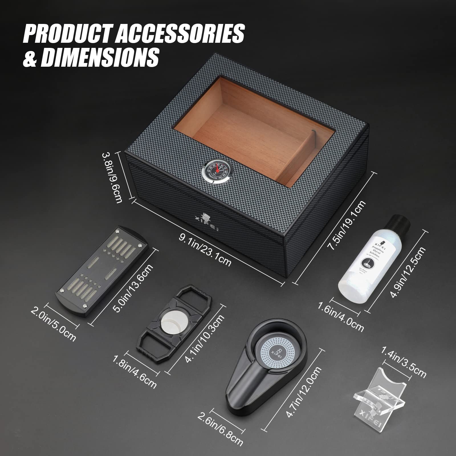 Mua XIFEI Cigar Humidor, Spanish Cedar Wood Desktop Cigar Box Storage ...