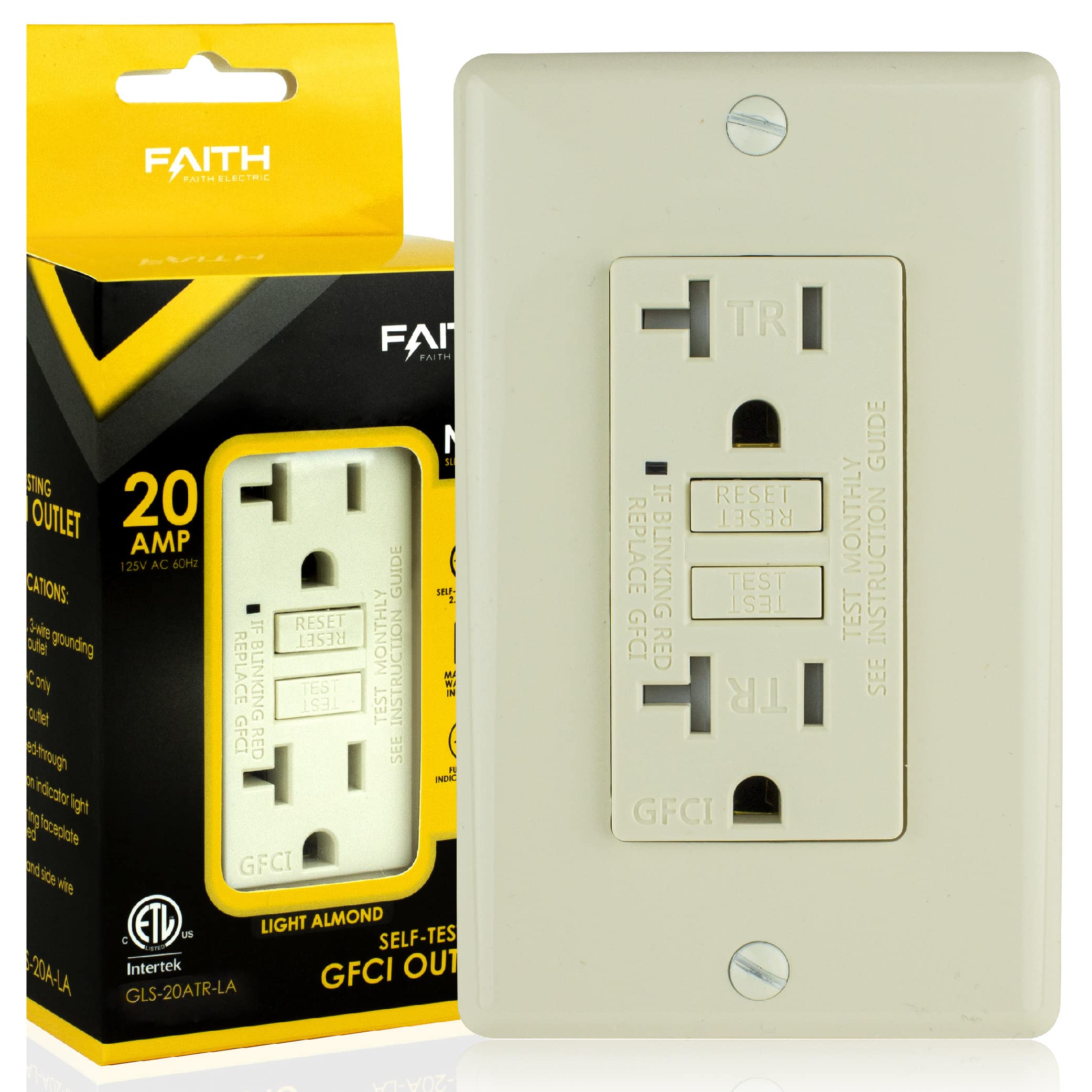 Mua Faith 20A GFCI Outlet, Tamper-Resistant GFI Duplex Receptacles with ...