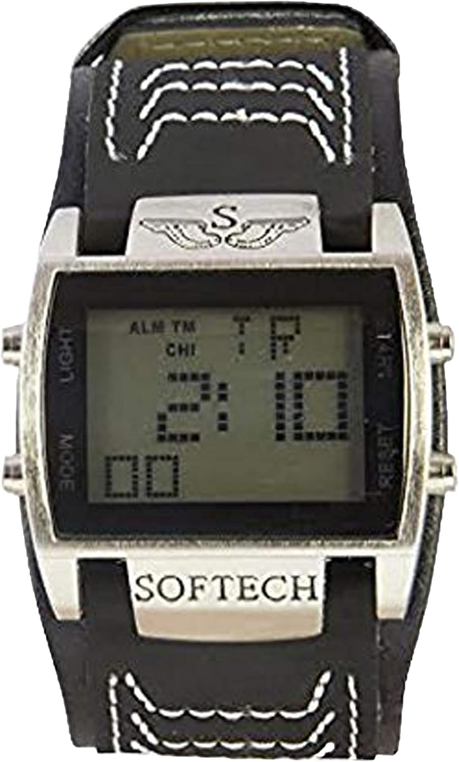 Softech Herren Designer Armbanduhr Digital Breit Schwarz Band Sportuhr ...