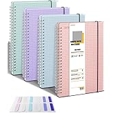 Amazon.com : EMSHOI Graph Paper Spiral Notebook, 4 Pack 5.7" x 8.22" A5 ...