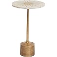 Amazon.com: Creative Co-Op 12" R Marble & Metal Sunburst Pedestal Base ...