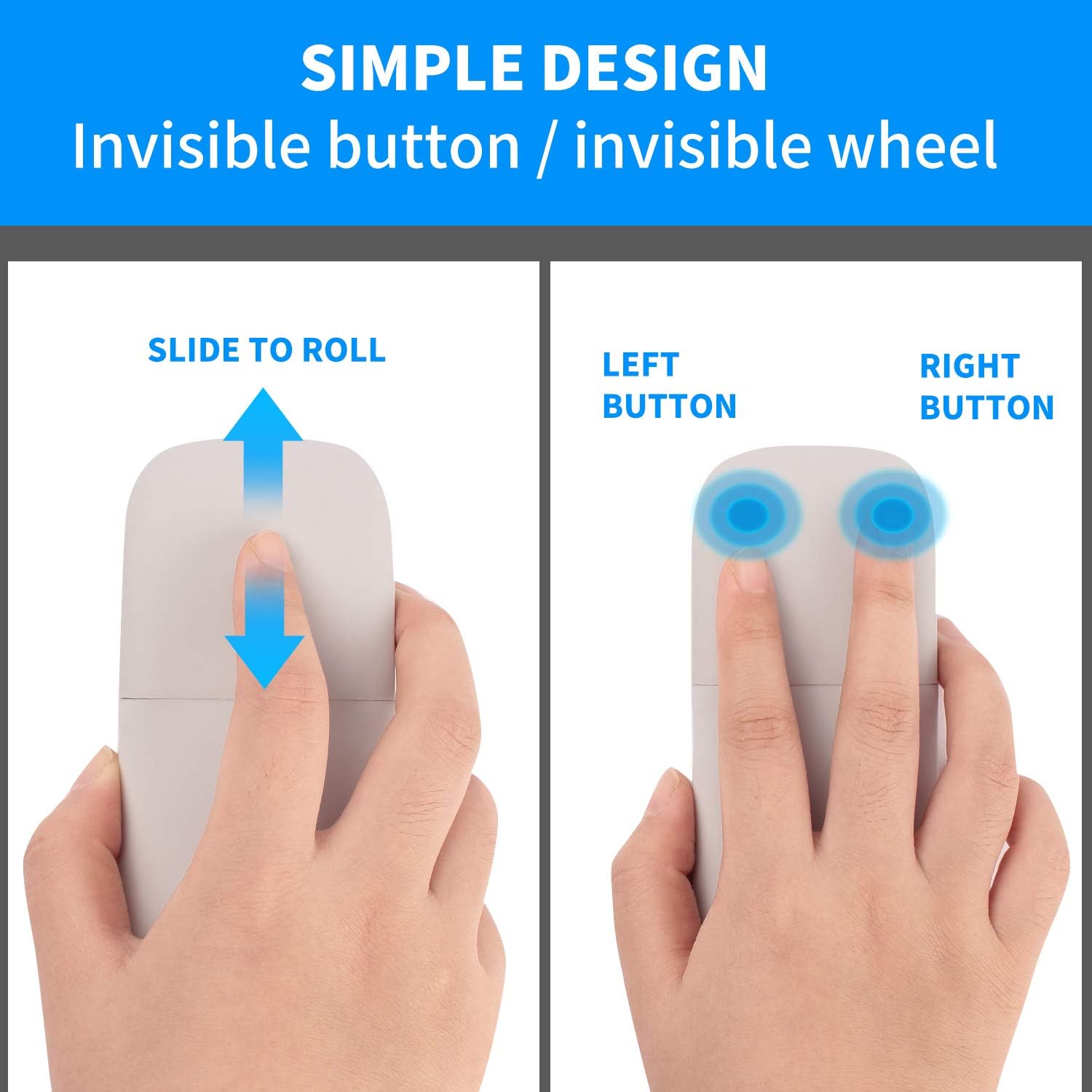 Wireless Foldable Arc Mouse Folding Bluetooth Touch Mice (White) – BigaMart