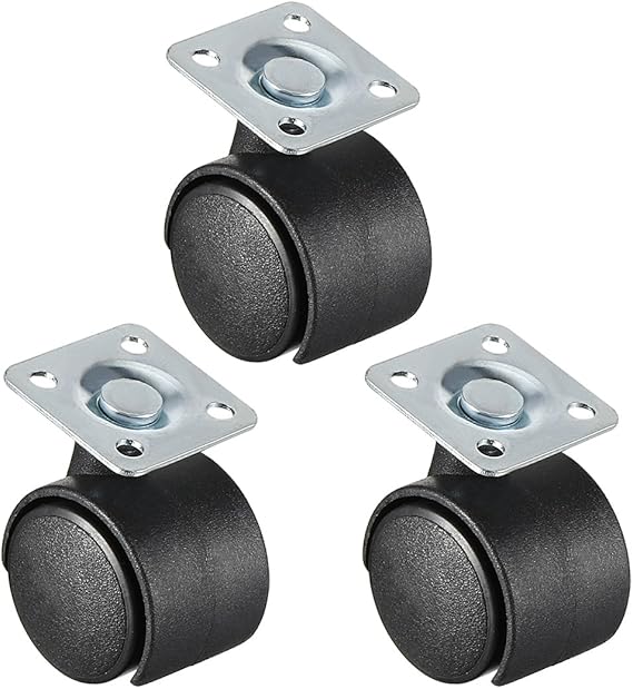 Amazon.com: uxcell 3Pcs 1 Inch Swivel Casters Nylon Twin Wheel,Top ...