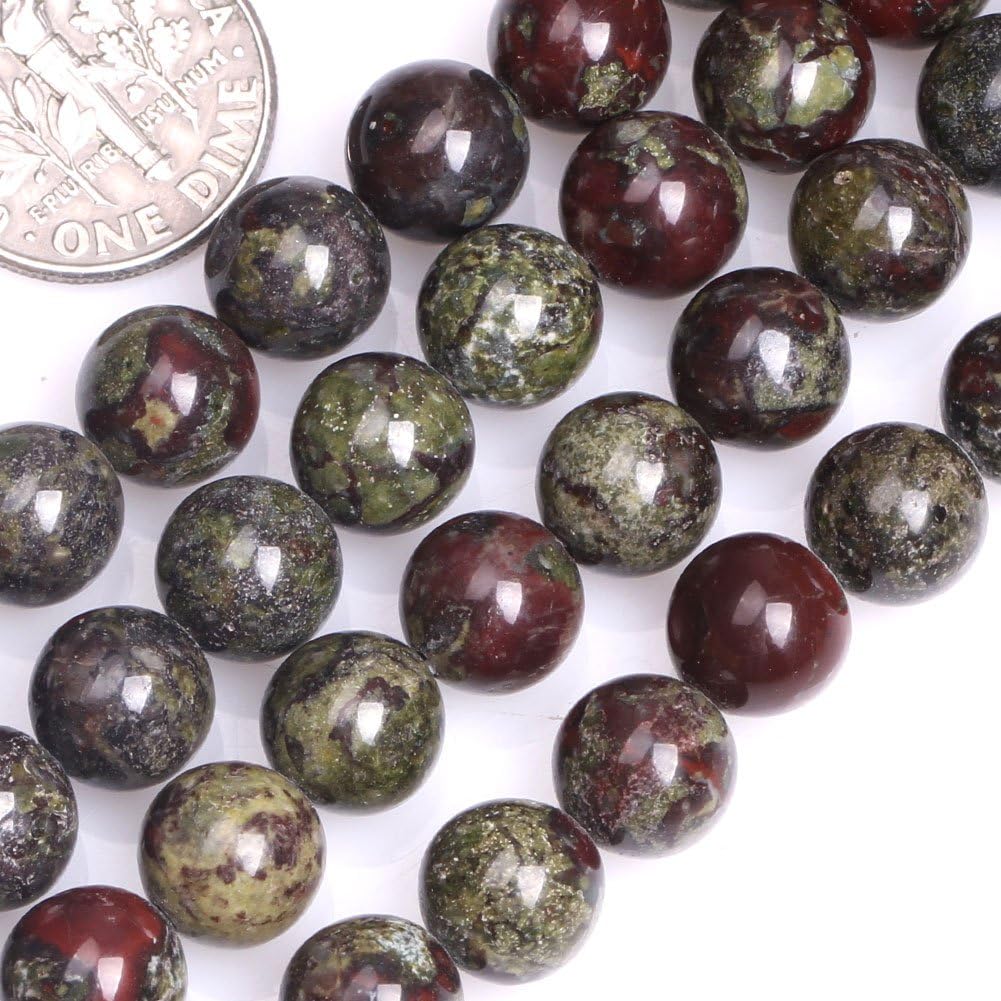 Amazon.com: GEM-inside Natural 8mm Round Green Red Australia Blood Jade ...