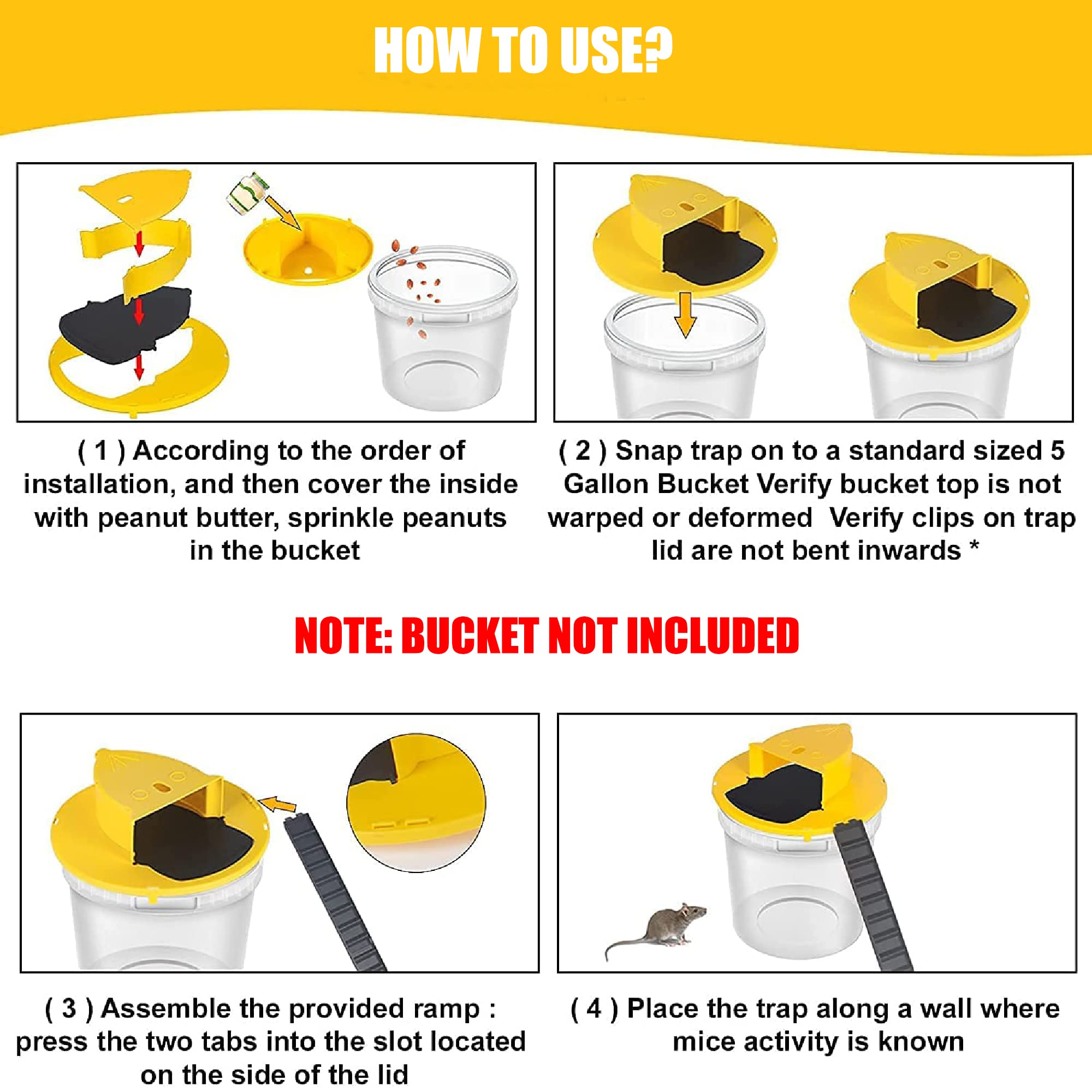 Mua Pack 2 Bucket Lid Mouse Rat Trap, Mouse Catching Tool, Trap Door ...