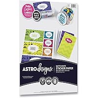 Amazon.com : Astrodesigns Sticker Paper, 8.5"x11", 24lb/89gsm, White ...