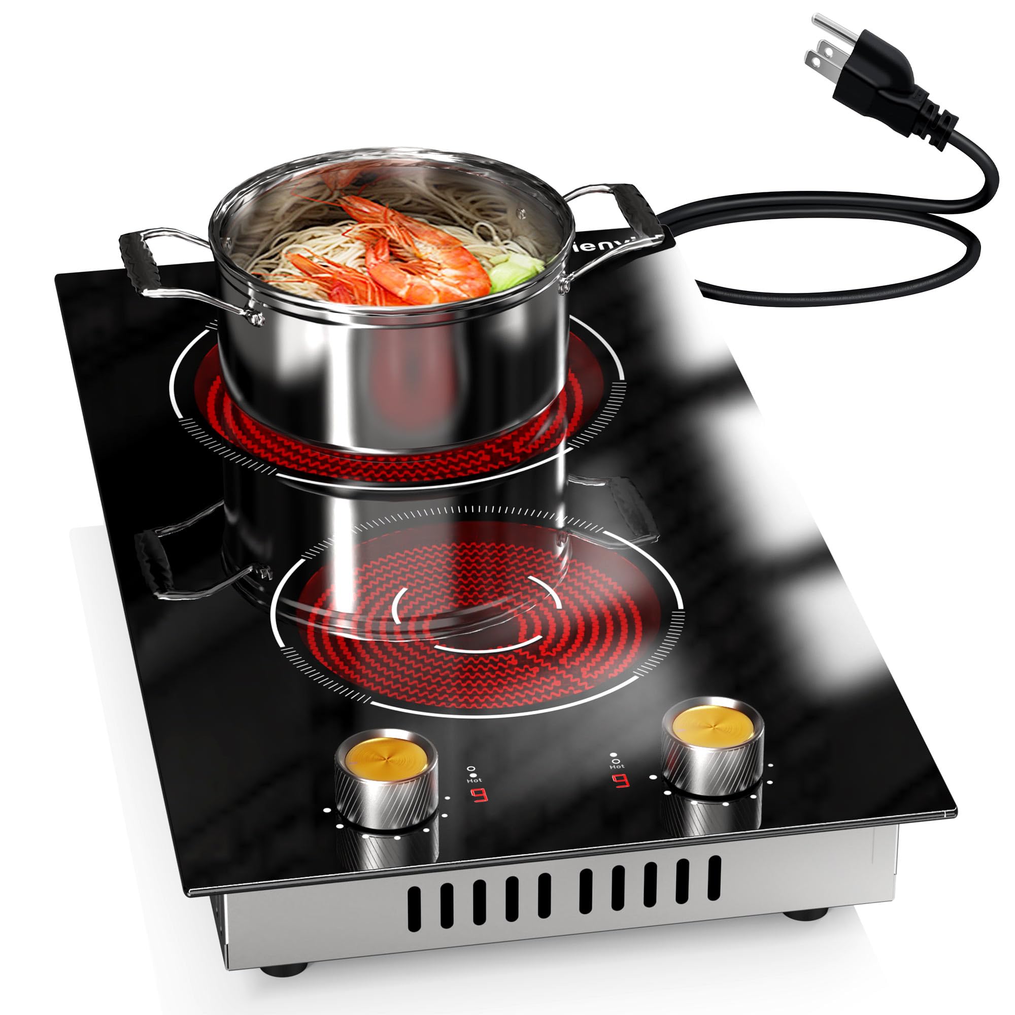 ***FACTORY SEALED***2 Burners Electric Cooktop, Plug in Electric Stove ...