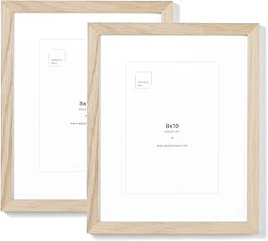 Set of 2, (8x10 in | 20x25 cm) Natural Solid Oak Wood Picture Frame ...