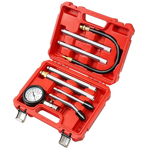 JIFETOR Cylinder Compression Tester, 8PCS Small Engine Pressure Gauge ...