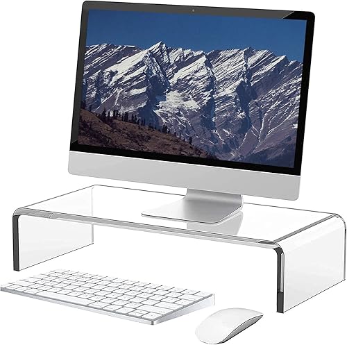 MITUKIYOUNG Acrylic Monitor Stand Riser -Desk Platform for Computer ...