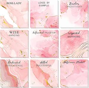 Amazon.com : 9 Pack Boss Lady Pink Marble Sticky Note Pads 3 x 3 Inch ...